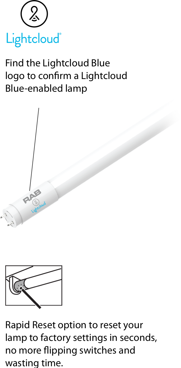 Lightcloud Blue T8 Type B Linear Tube - RAB Lighting